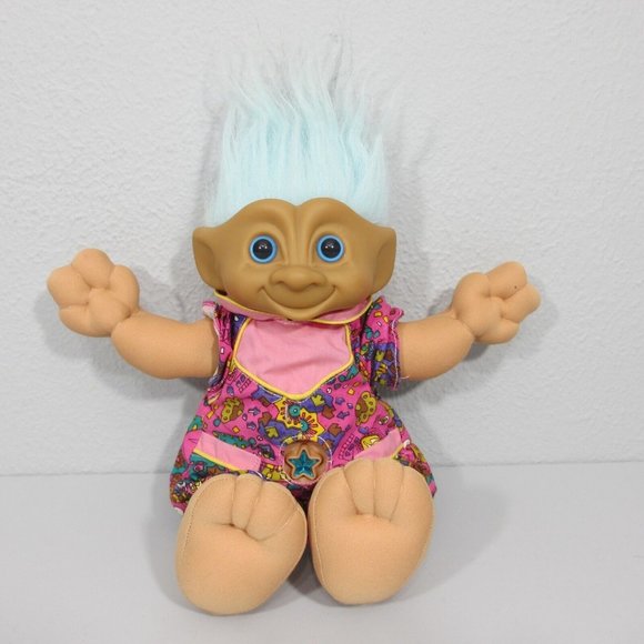 Ace Novelty | Toys | Treasure Trolls 4 In Plush Stuffed Doll Blue Hair ...